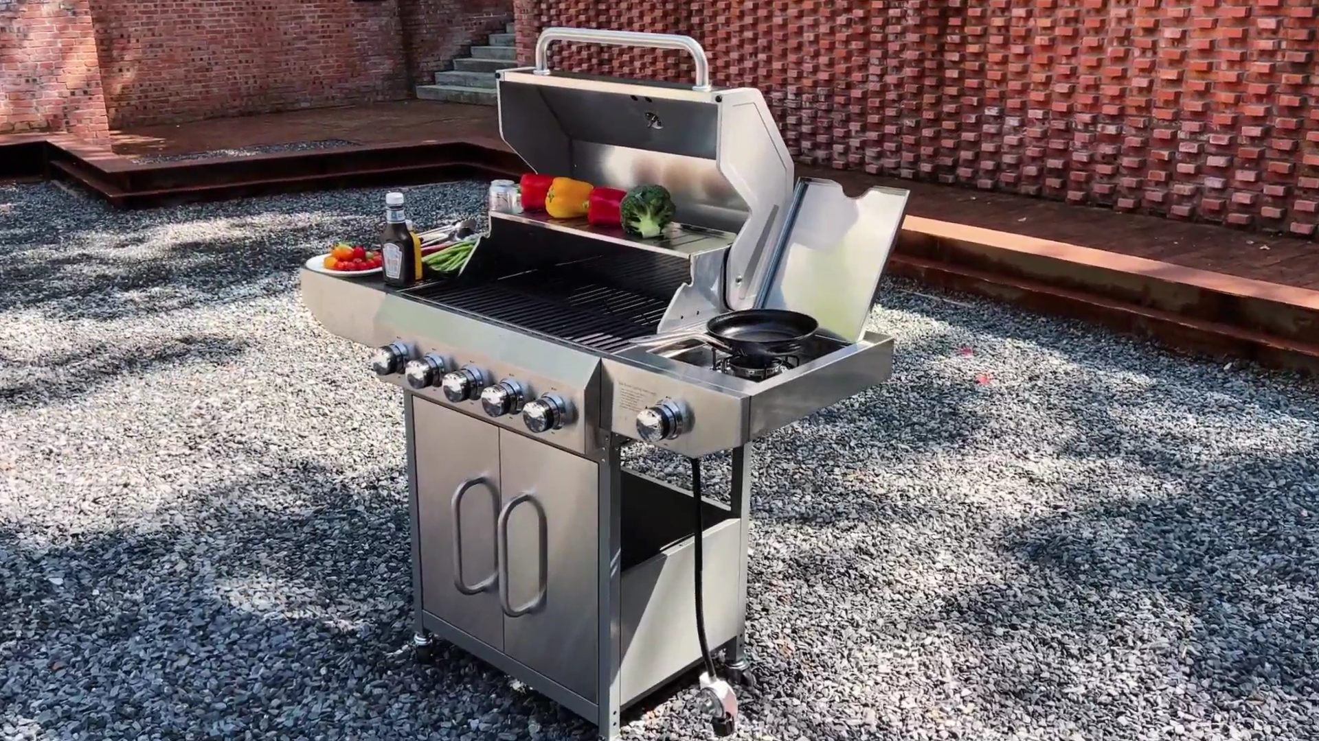 SIXDAY 68,000 BTU 5-Burner Propane Gas Grill with Side Burner, 647 sq ...
