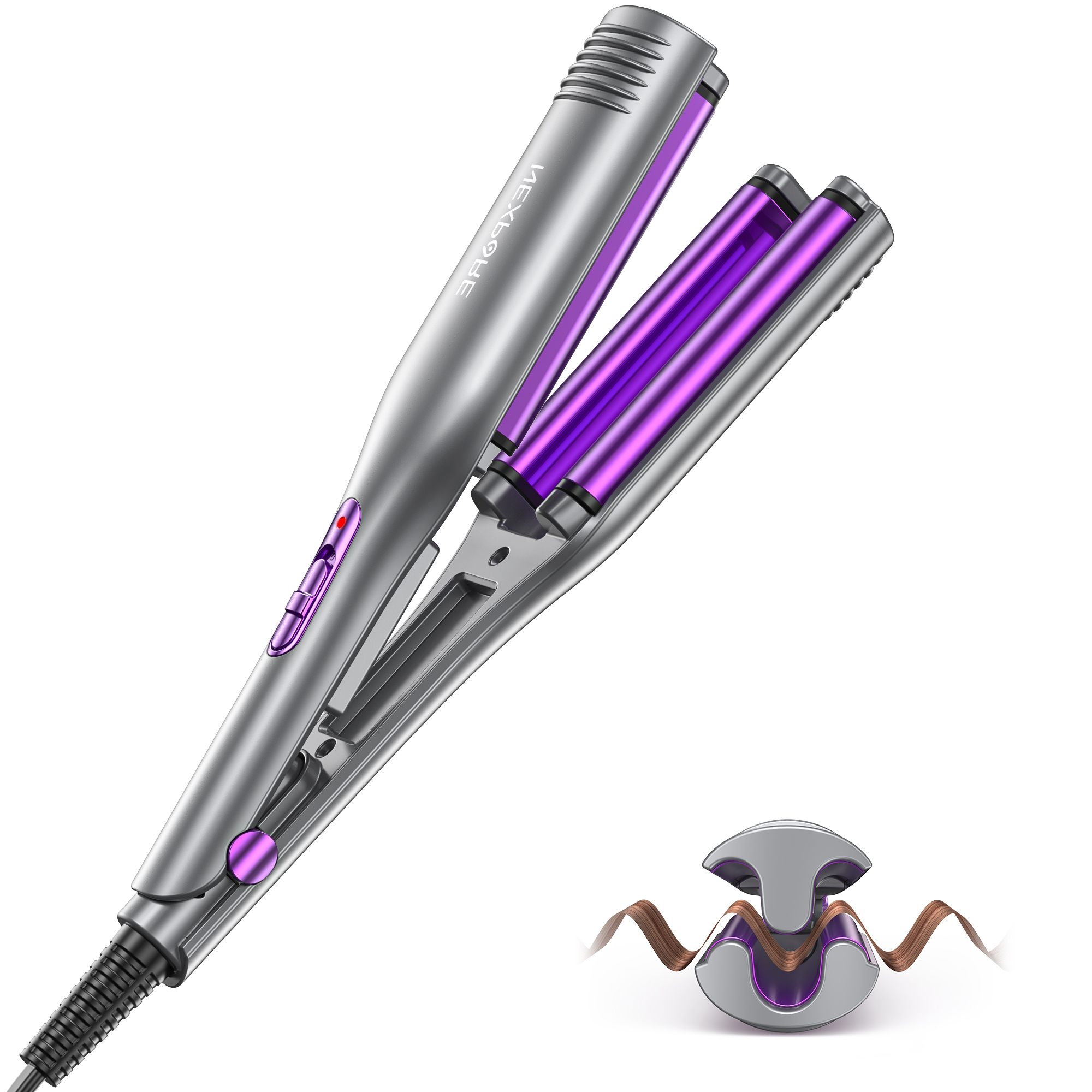 NEXPURE Curling Iron, Ionic Hair Crimper Tool, Hair Curler Waver ...