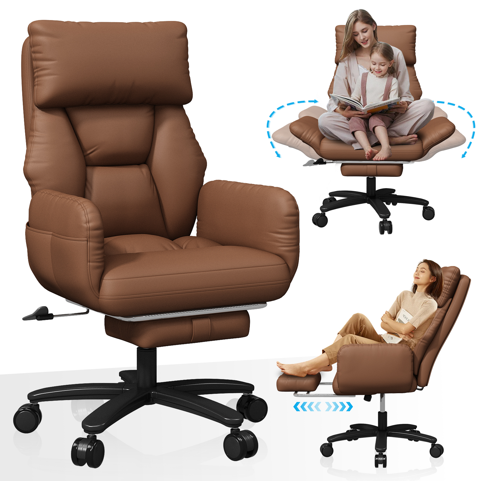 Solfway Criss Cross Desk Chair, Cross Legged Office Chair with Wheels ...