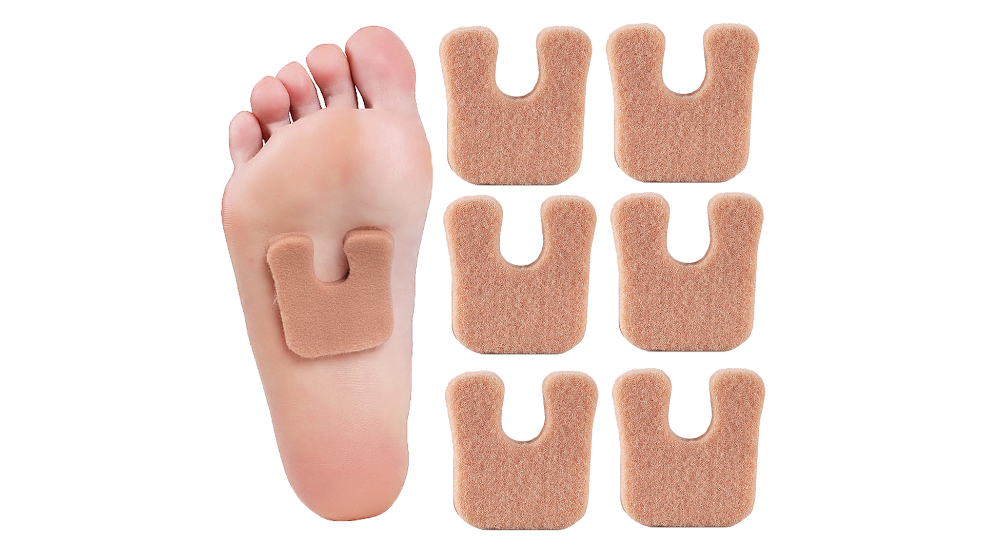20 Pcs Horseshoe Pads for Feet, Callus Cushions Moleskin for Feet ...