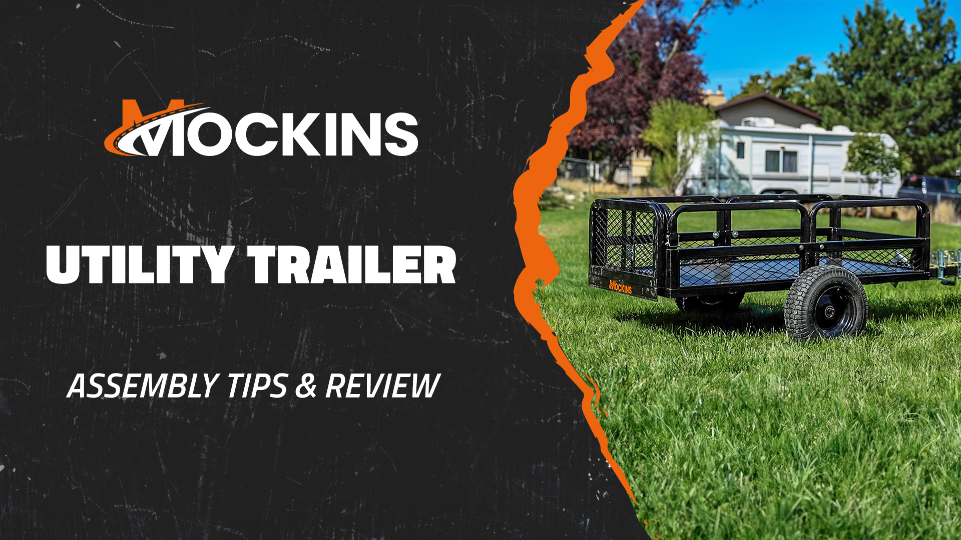 Mockins 55"x30"x15" Utility Trailer with Ramp, Attachable Jack Stand ...