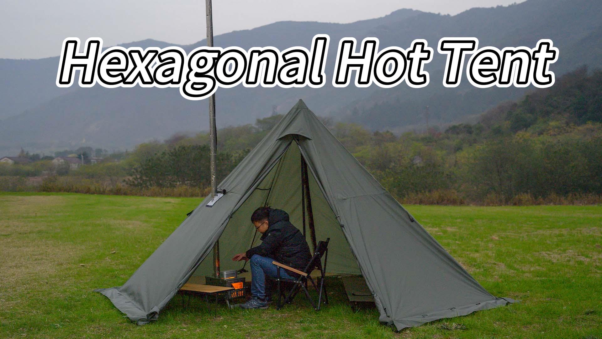Waldmate 4-Person Hot Tent with Stove Jack Snow Skirt Windproof ...