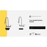 WMF-8201ZNL-CP Hybrid Metal Double Handle Kitchen Faucet with Pull Down ...