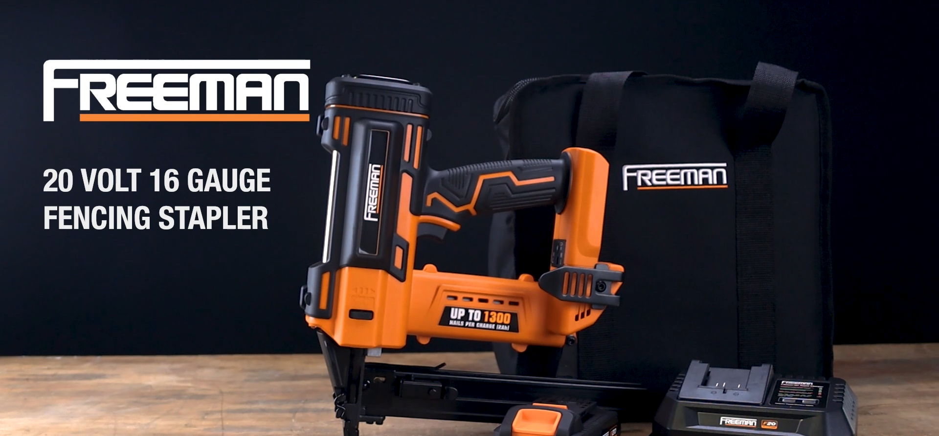Freeman PE20VTFS16 20V Lithium-Ion 1 in. Cordless 16-Gauge Fencing ...