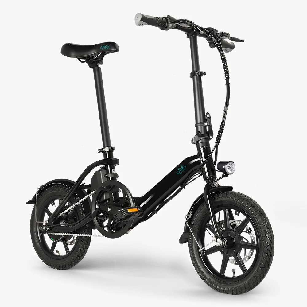 Fiido D3 PRO Black Folding E Bike 14 Inch Class 2 Portable Electric ...