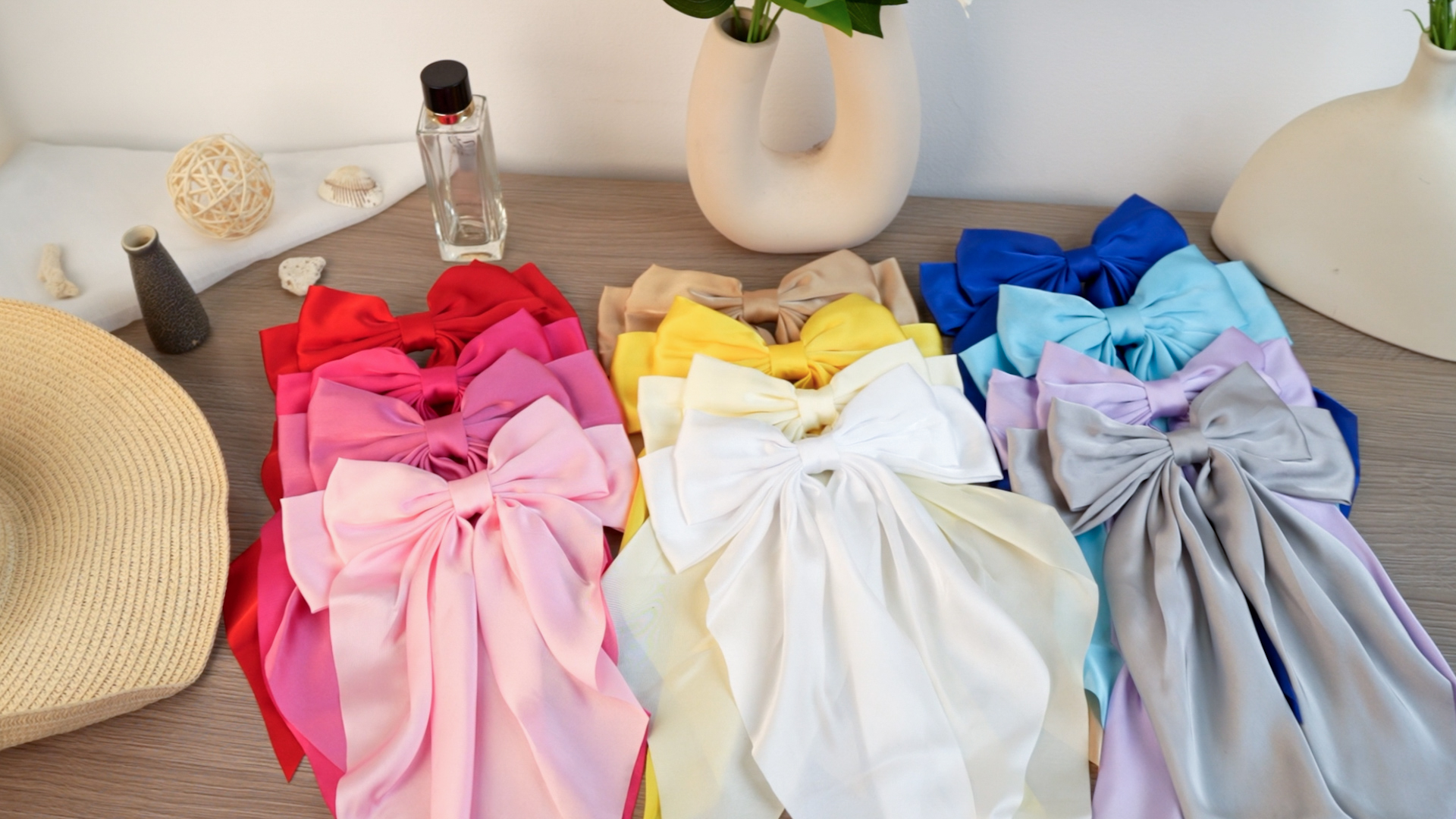 Loqpol 6 PCS Chiffon Hair Bows, Oversized Long Tail Bows with Barrette ...