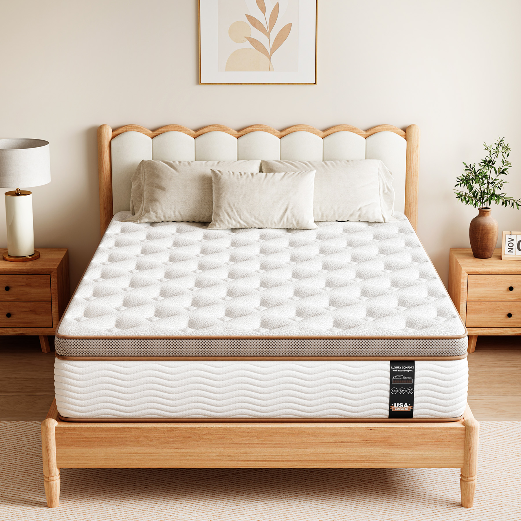 Sleepmax Soma 12" Firm Mattress Full, 365 Night Trial, Euro Top, 800 ...