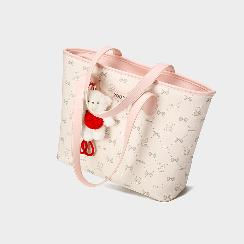Alikpop Bear Bow All Over Print Large Commuter Tote Shoulder Bag, Plush ...