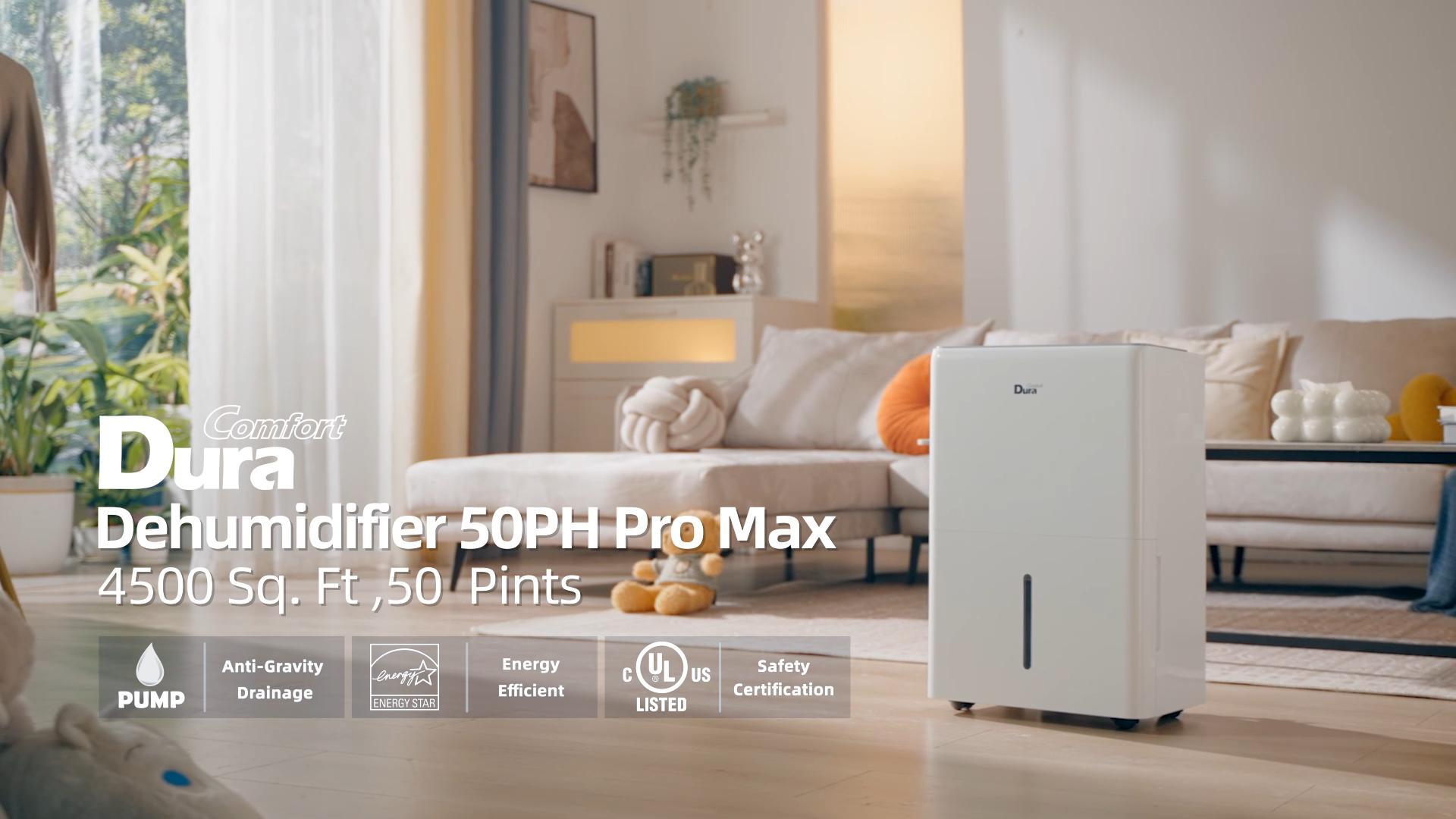 DuraComfort Dehumidifier, 115 Pints with Pump, 4500 Sq.Ft Large Room ...