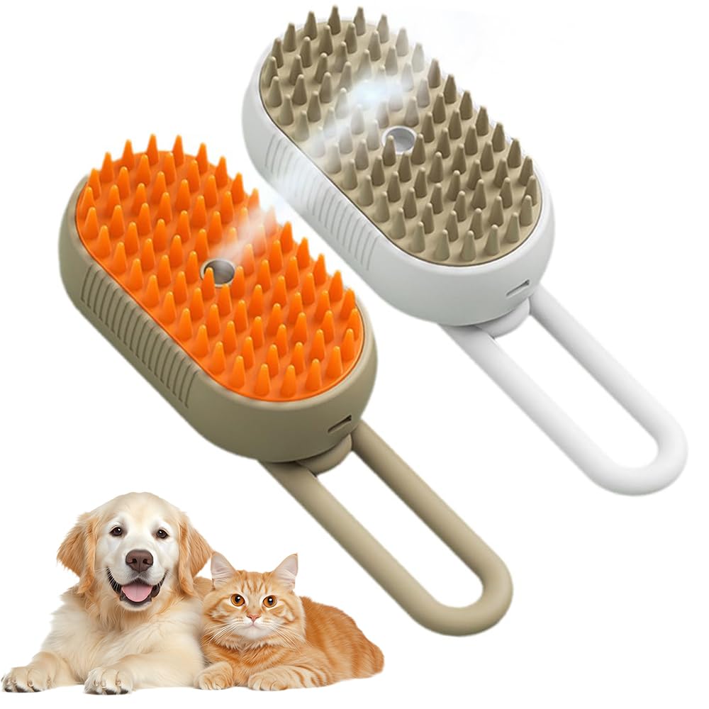 Motomate Silicone Grooming Steam Brush for Cats and Dogs, Shedding and ...