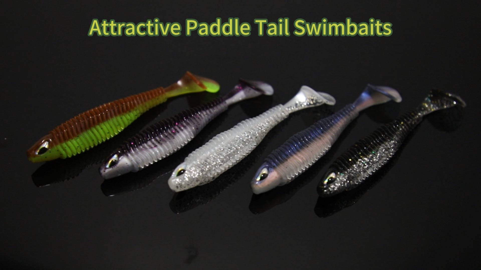 White Paddle Tail Swimbaits 3in Soft Plastic Fishing Lures for Bass ...