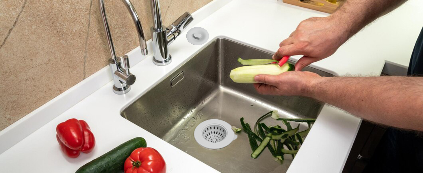 Sanmchuf Silicone Sink Drain Catcher Set, 4 Pack, Anti-Clog, Odor-Proof ...