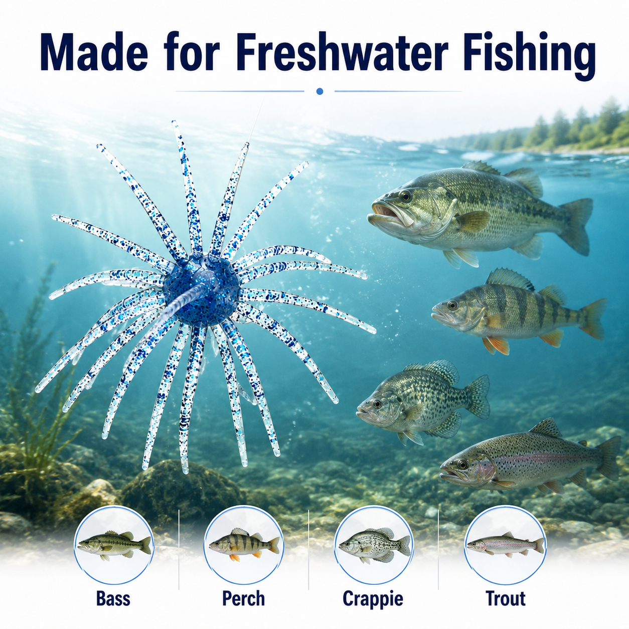 Urchin Baits for Bass Fishing, 12Pcs Sea Urchin Bait Soft TPE Dice Bait ...