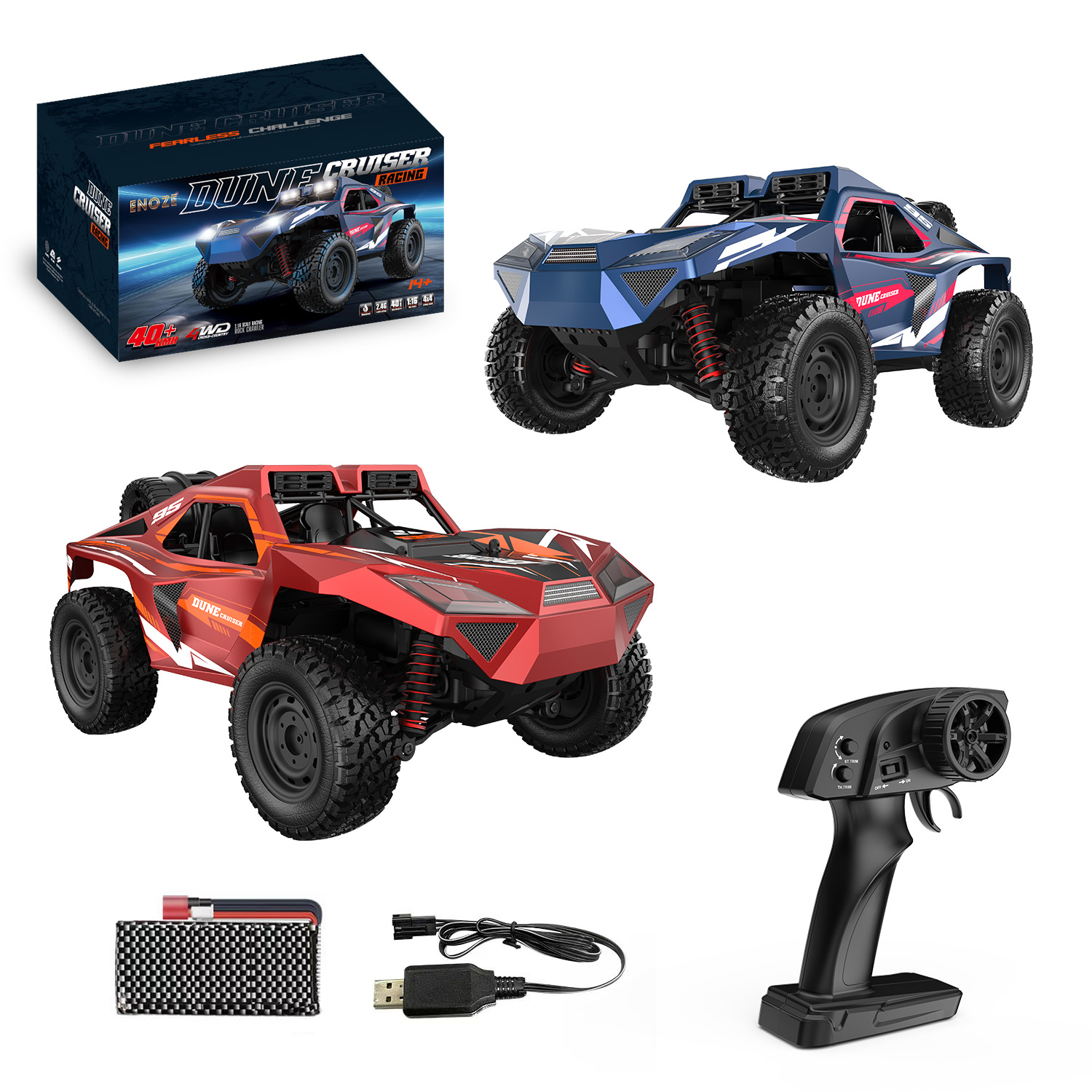 RC Car, 1:16 Scale Remote Control Monster Truck, 4WD Electric Vehicle ...