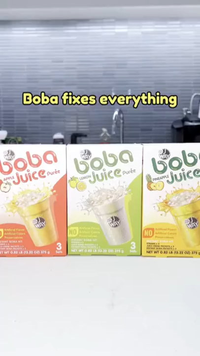 J WAY Instant Crystal Tapioca Boba Bubble Lemon Juice Drinks Kit, 3 ...