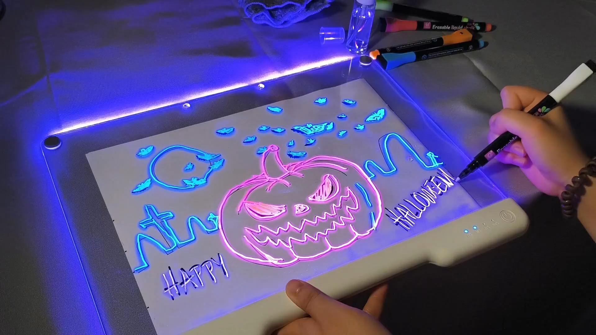 UKEXE, LED Light-Up Dry Erase Board, 13.7