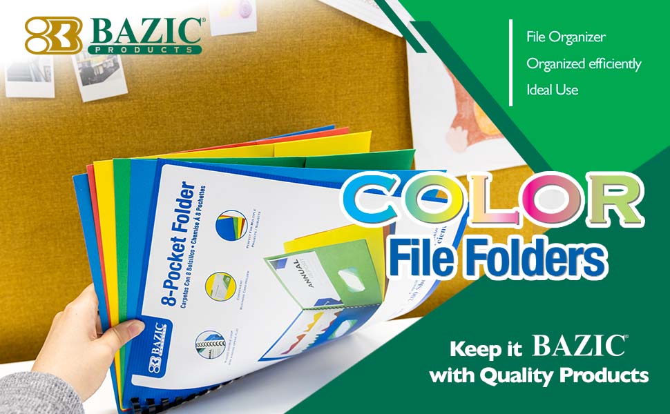 BAZIC 8-Pocket Portfolio Folder for Documents, Business, School, 1-Pack ...