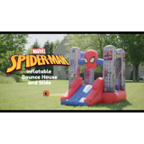 Spider-Man Inflatable Bouncer with Slide & Heavy-Duty Blower, for Kids ...