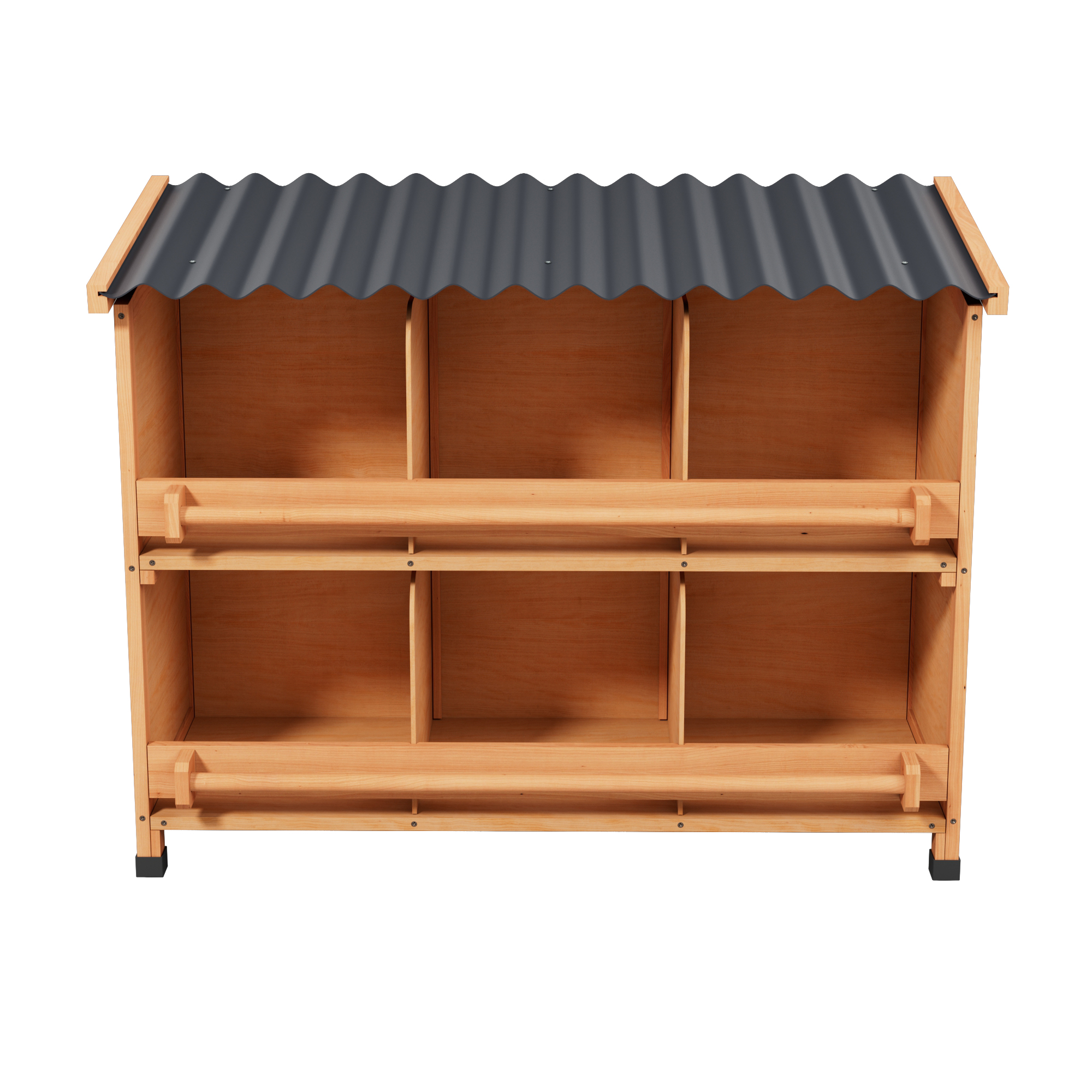 All-Weather Wooden Chicken Nesting Boxes with Entry Perch and Privacy ...
