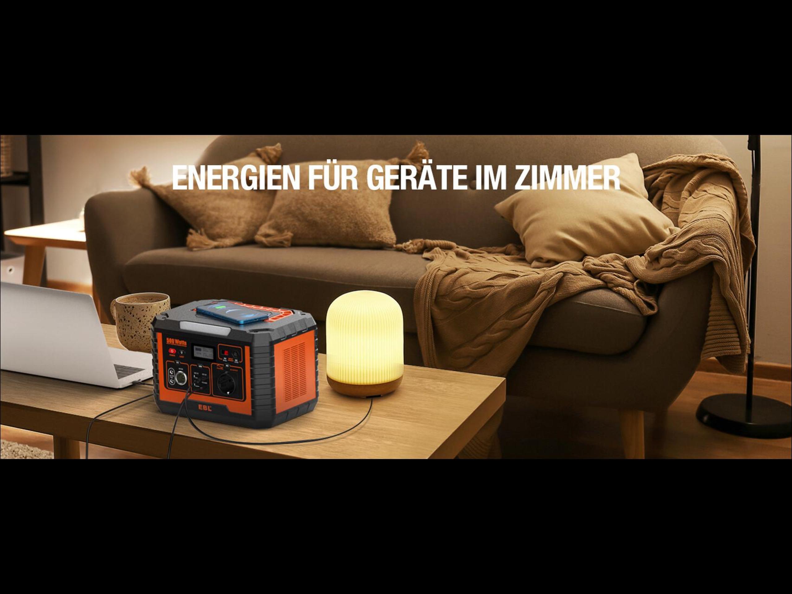 Portable Power Station 500W, 444Wh Backup Lithium Battery, 500W Solar ...