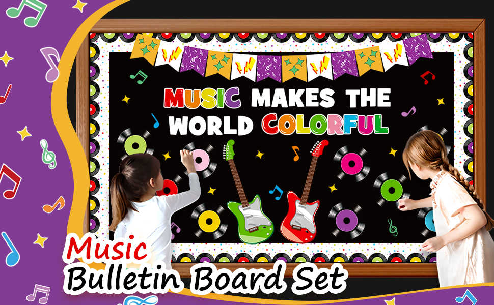 Music Bulletin Board Decorations Set, Rock and Roll Classroom ...