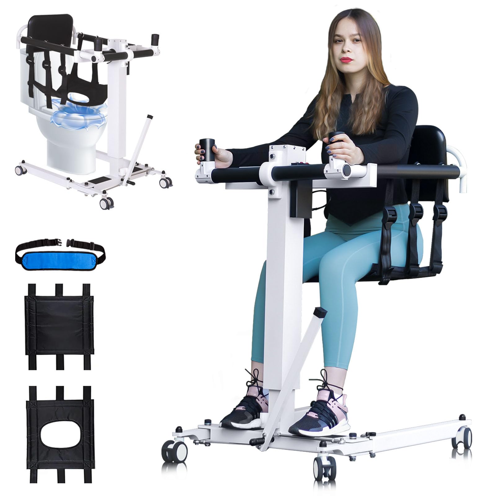 Nolene Electric Patient Lift Transfer Chair, Folding Transfer Lift ...