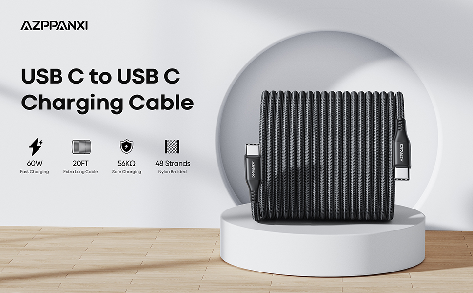 General 20ft USB-C to USB-C Cable with Accessories Included, Black ...