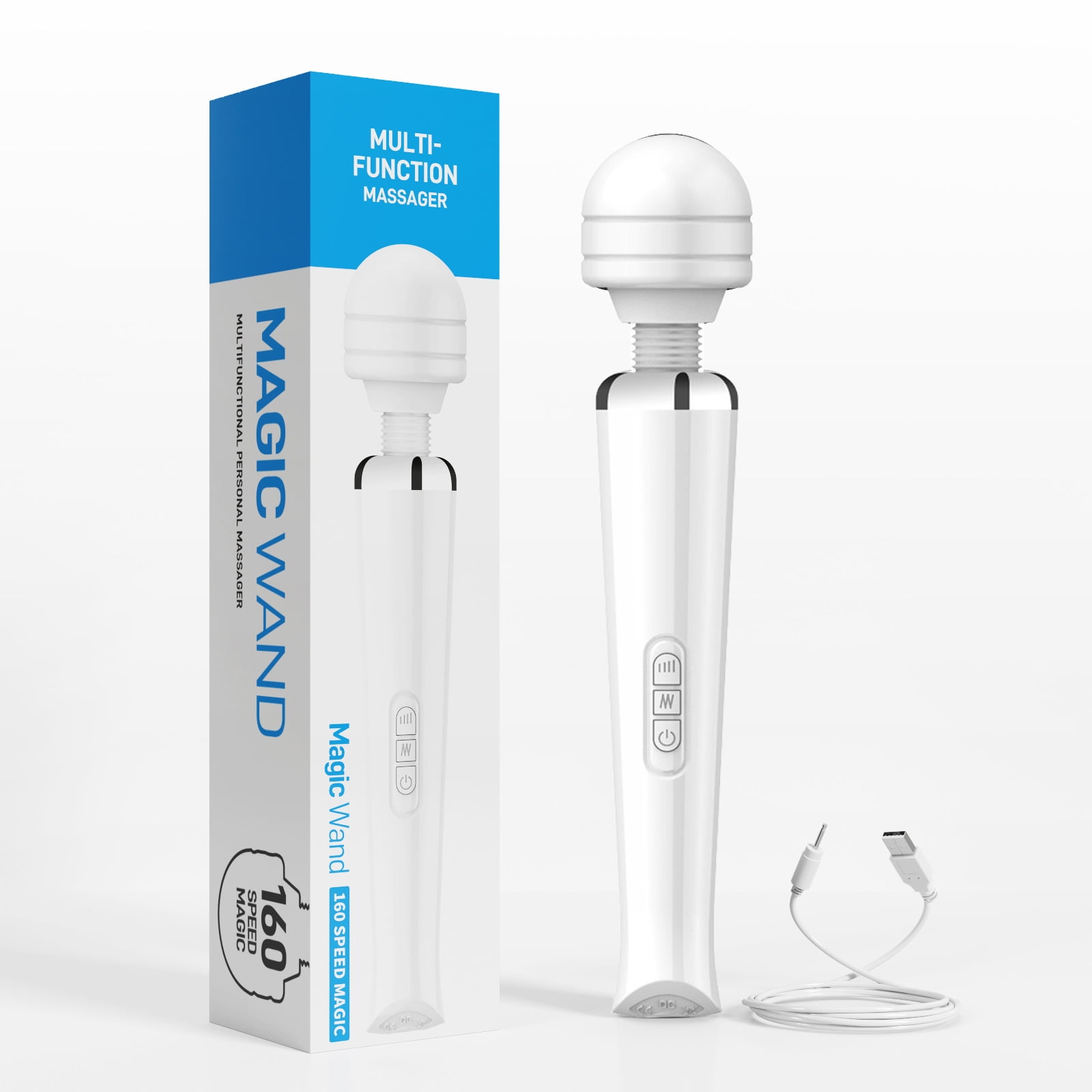 Wired powerful handheld massager, 20 modes&8 speeds, - quiet&waterproof ...