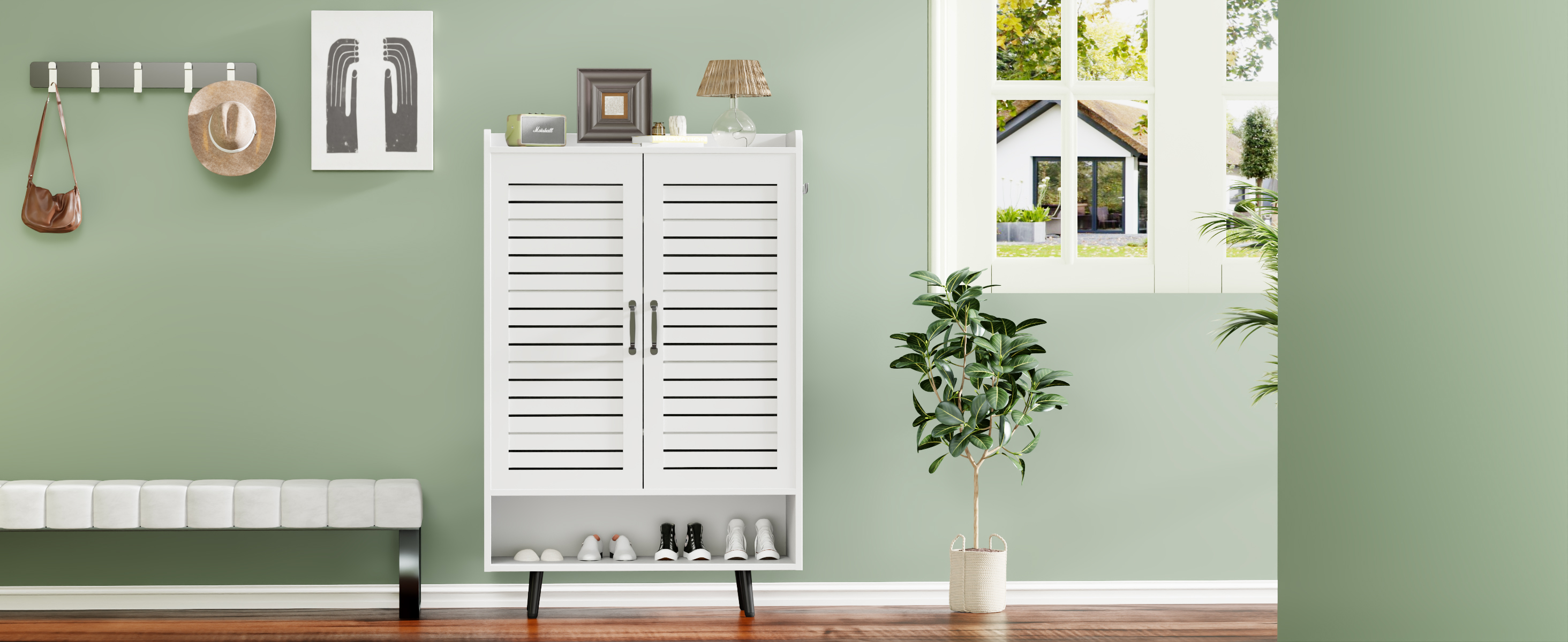 Bel Ark Modern Shoe Cabinet, 7-Tier Adjustable Shelves, Holds 30 Pairs ...