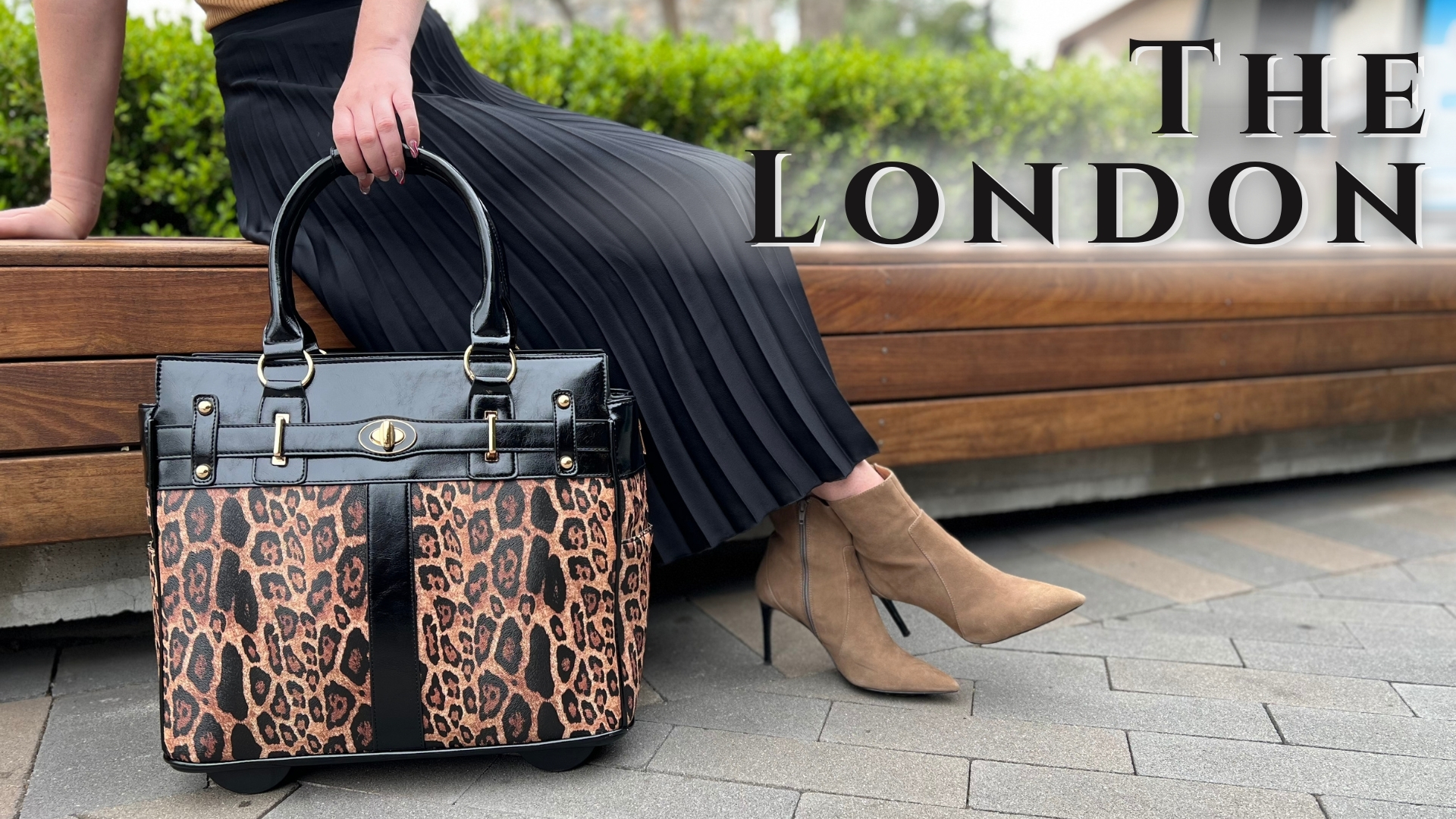 London Leopard Rolling Laptop Bag for Women Computer Case | Fits 13"-17 ...