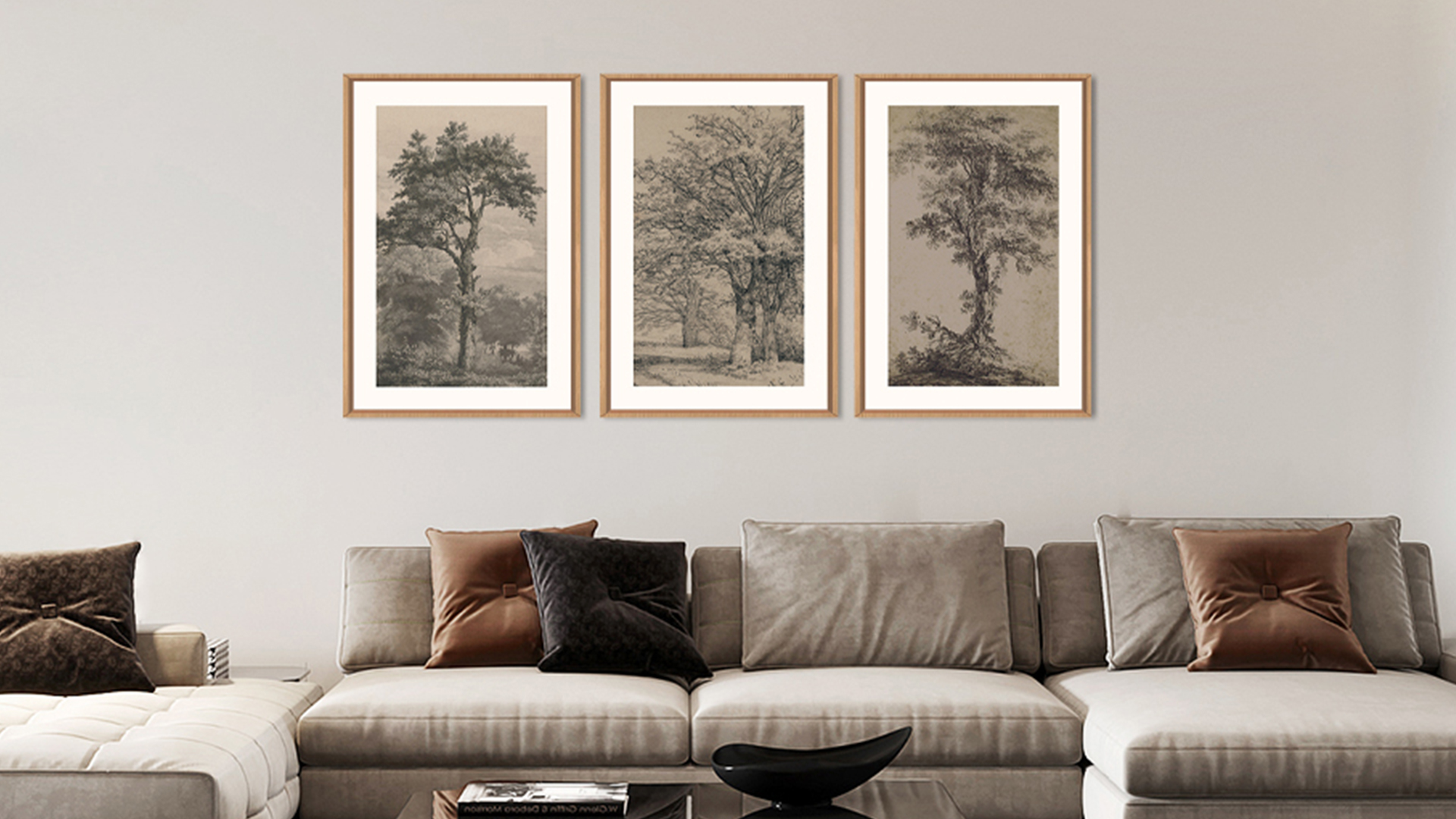 Vintage Tree Sketch Canvas Wall Art Antique Tree Drawings Wall Decor ...