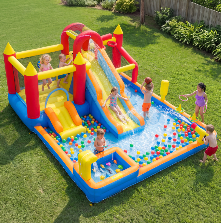 Sunnyfree 13 in 1 Inflatable Bounce House, 185" × 157" × 83" XXL ...