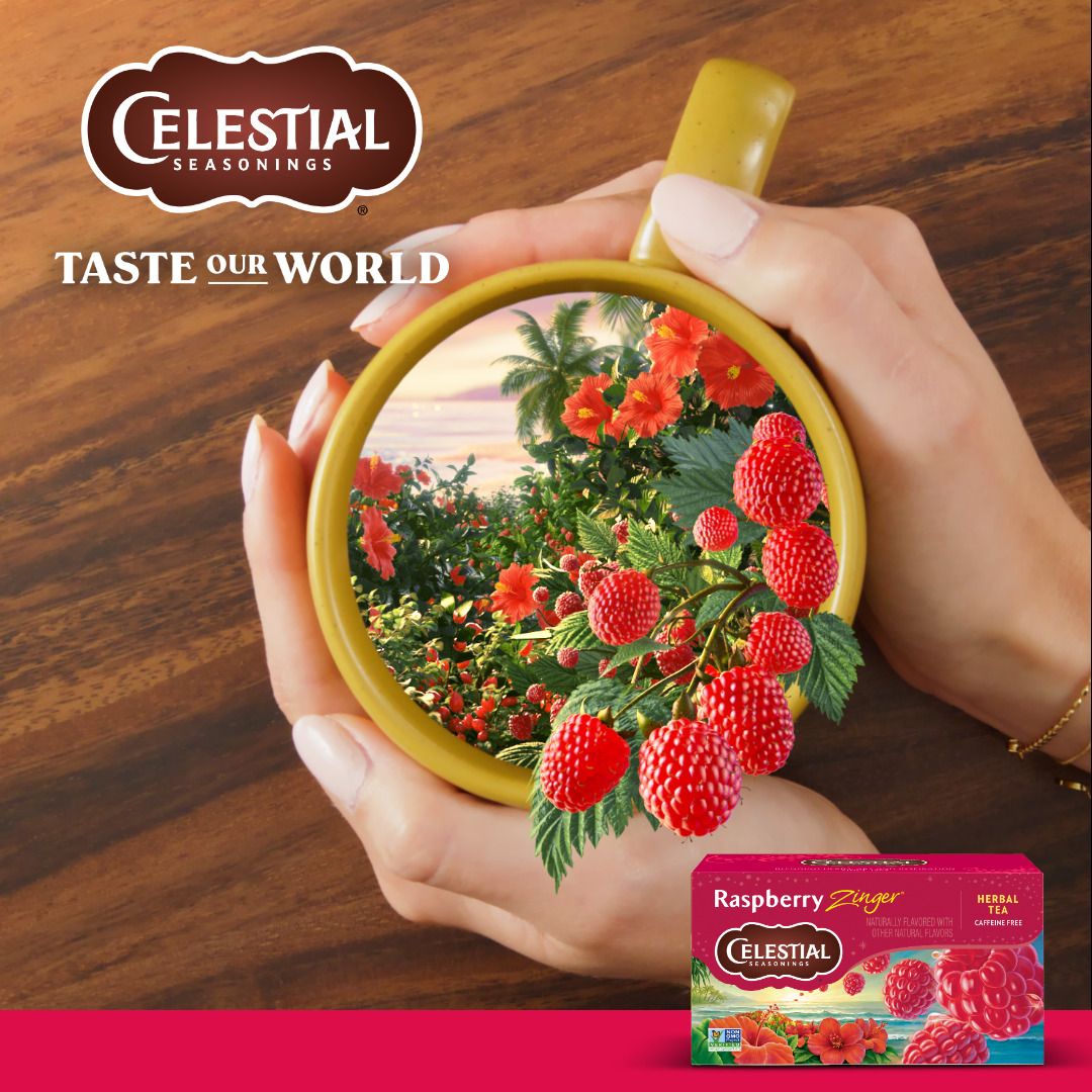 Celestial Seasonings Hot Raspberry Zinger Herbal Tea, Caffeine-Free, 20 ...