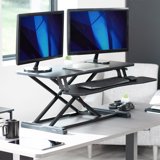 "VIVO Dual Stand-Up Desk Riser, 36"" Adjustable Height, Black ...