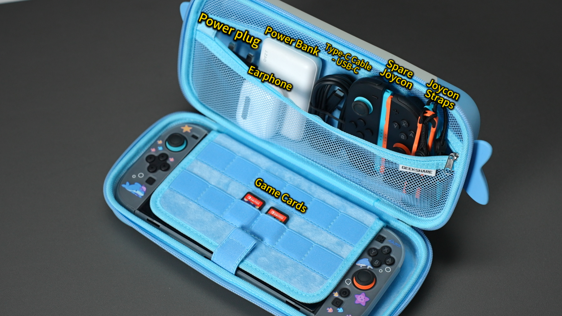 GeekShare Shark Carrying Case for Nintendo Switch 2(2025) Portable Bag ...