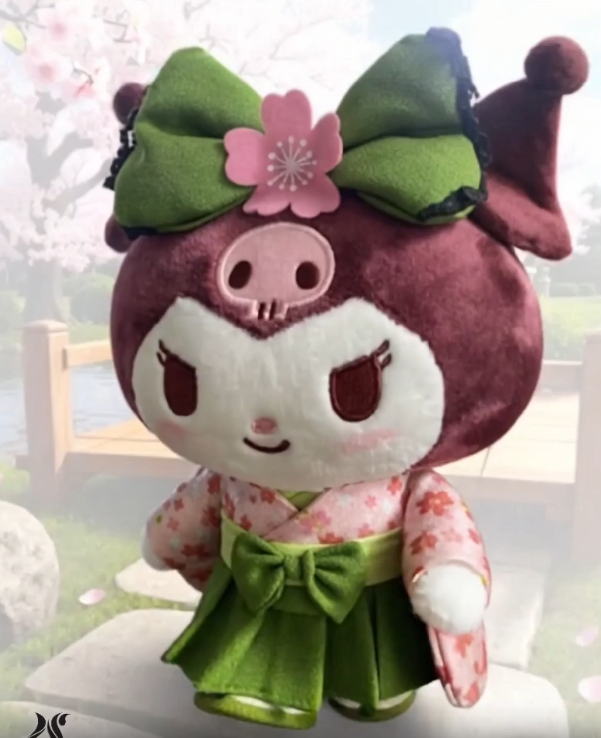 Japan Sanrio Plush Toy - Kuromi : Matcha Sakura Kimono - Walmart.com