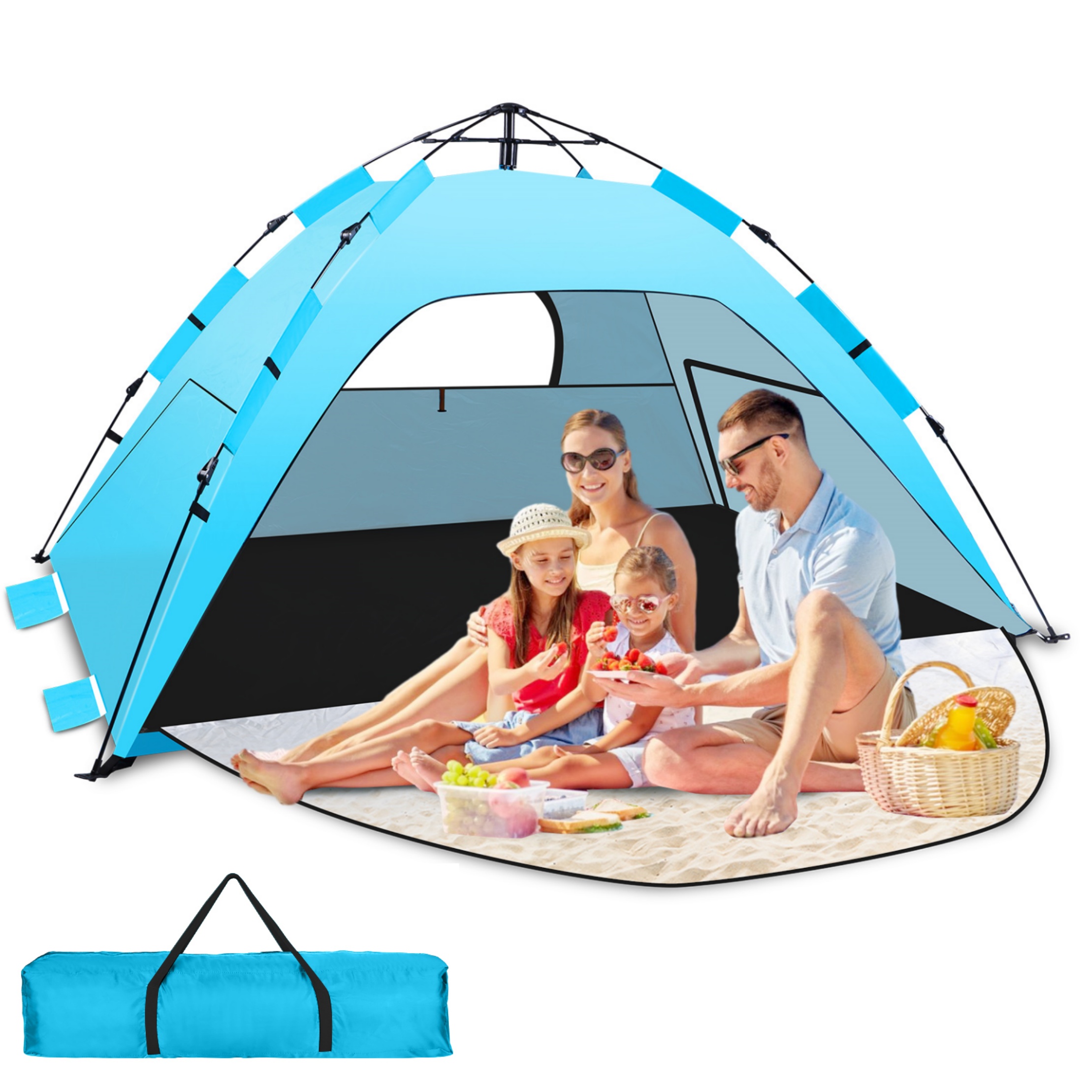 WARMTUYO Pop Up Beach Tent, UPF 50+ Sun Shelter for 2-3 People, Sky ...