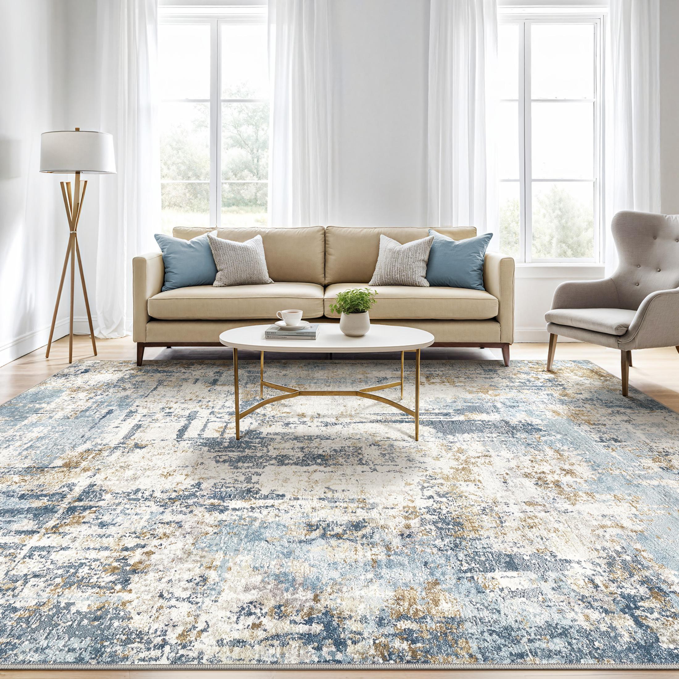 UERMEI 8'x10' Washable Area Rugs for Living Room, Modern Abstract ...