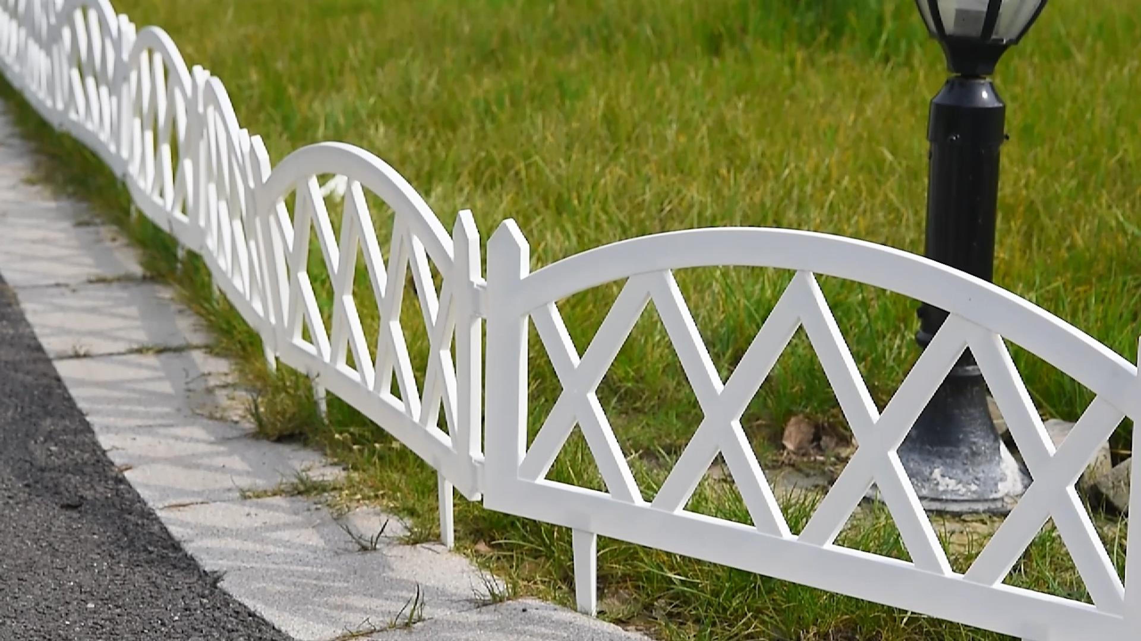 Sungmor, Garden Fence, 94.5 Inch Length, White Plastic Pickets ...