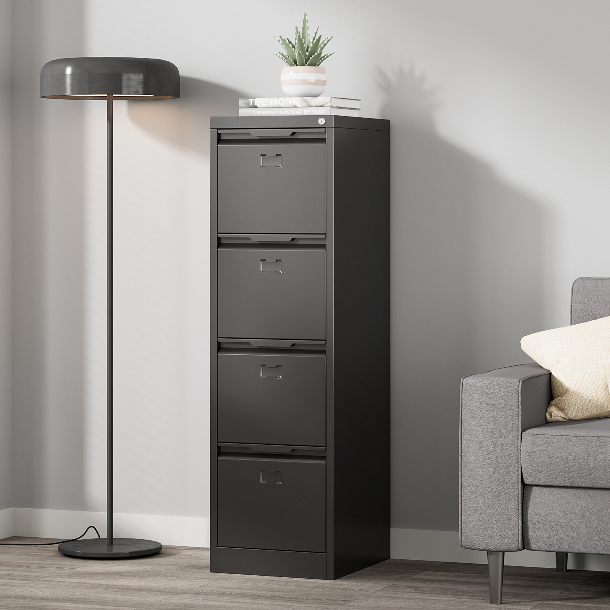 4 Drawer File Cabinets with Lock, Small Filing Cabinets for Home Office ...