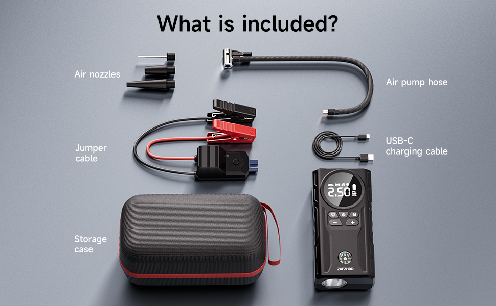 Jump Starter with Air Compressor, 3500A 150PSI Jump Starter Battery ...