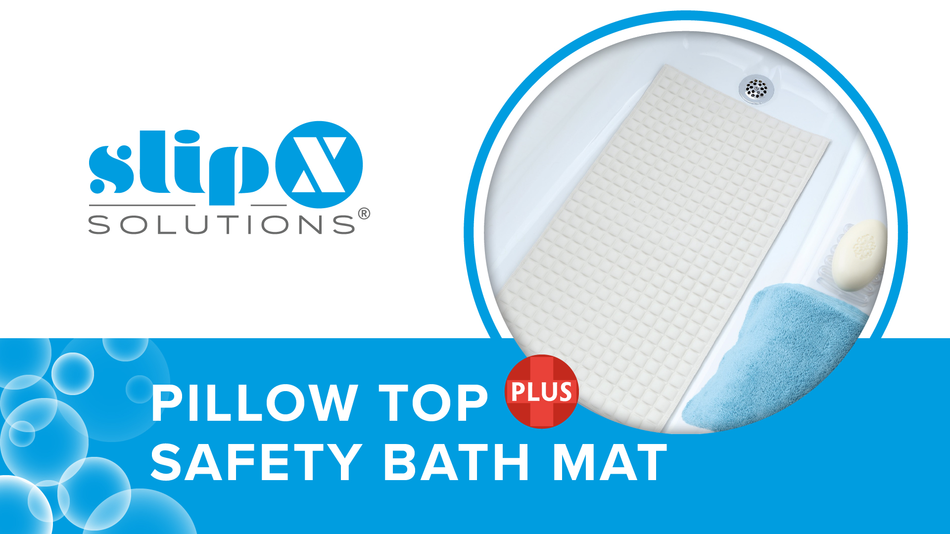 SlipX Solutions Cushioned Tub & Shower Bath Mat, 15" x 27" Pillow Top ...