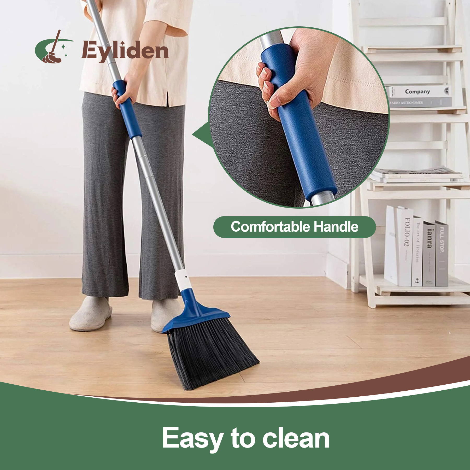 Eyliden Heavy-Duty Stiff Bristle Broom, Outdoor Commercial, Perfect for ...