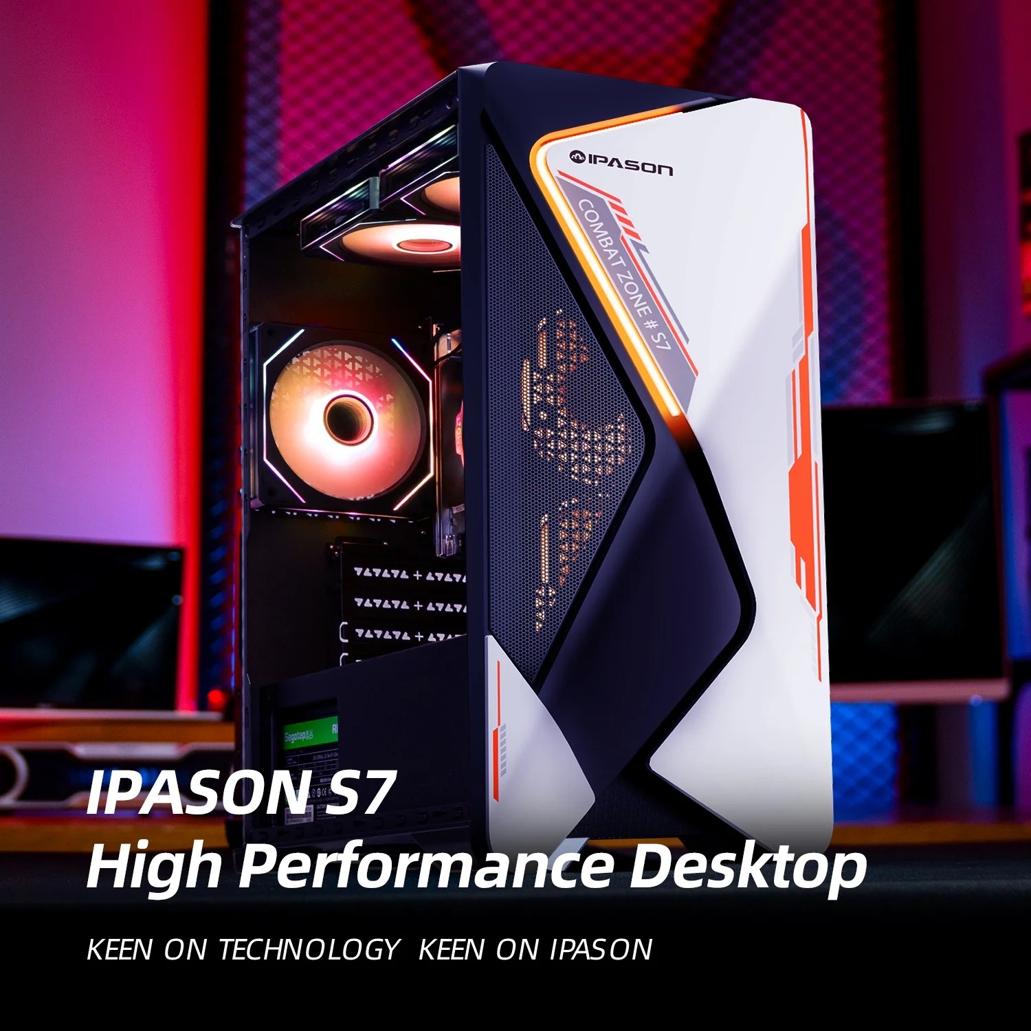 IPASON Gaming Desktop, Ryzen 5 5600GT up to 4.6GHz, 16GB DDR4, 1TB NVMe ...