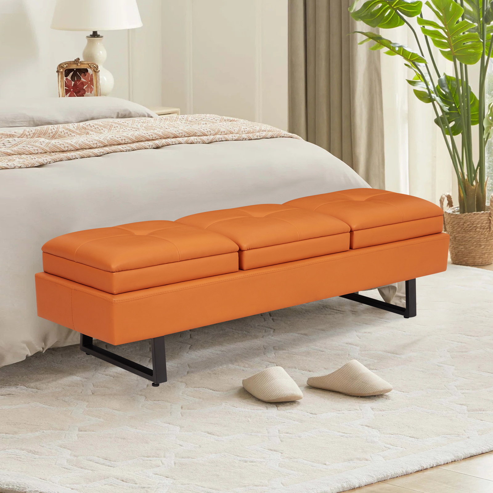 Kinbor Reception Chairs Modern Entryway Bench, 3-Seat Waiting Room ...