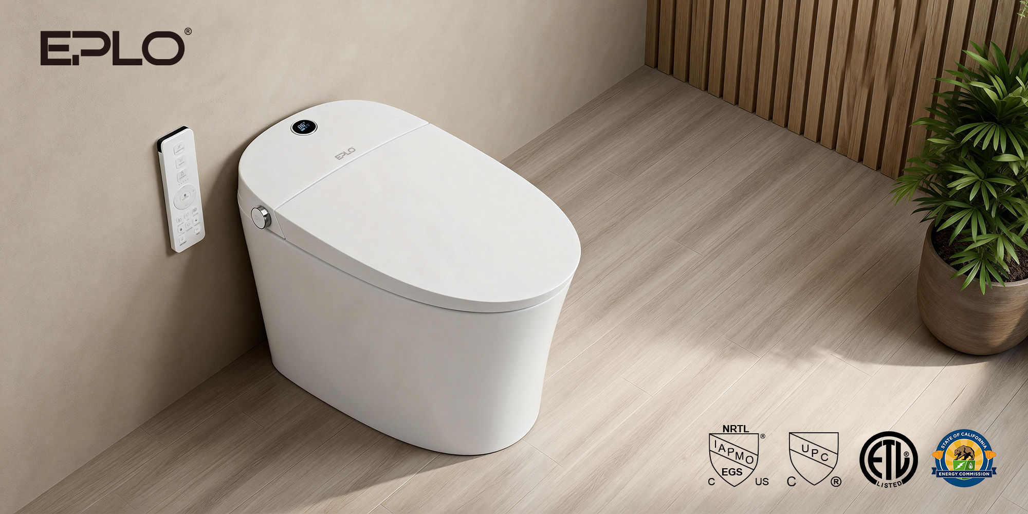 E P L O Smart Toilet: Heated Seat, Bidet with Built-In Booster Pump ...