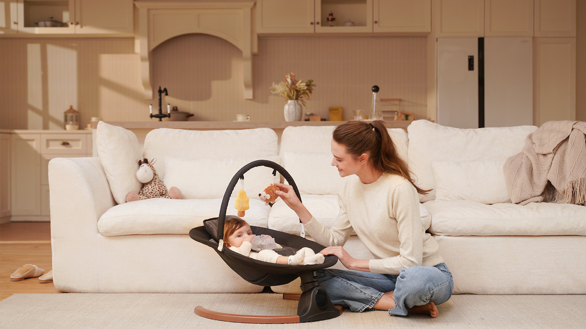 Babyeap Baby Swing for Infants, Electric Swing with 5 Swing Speeds and ...