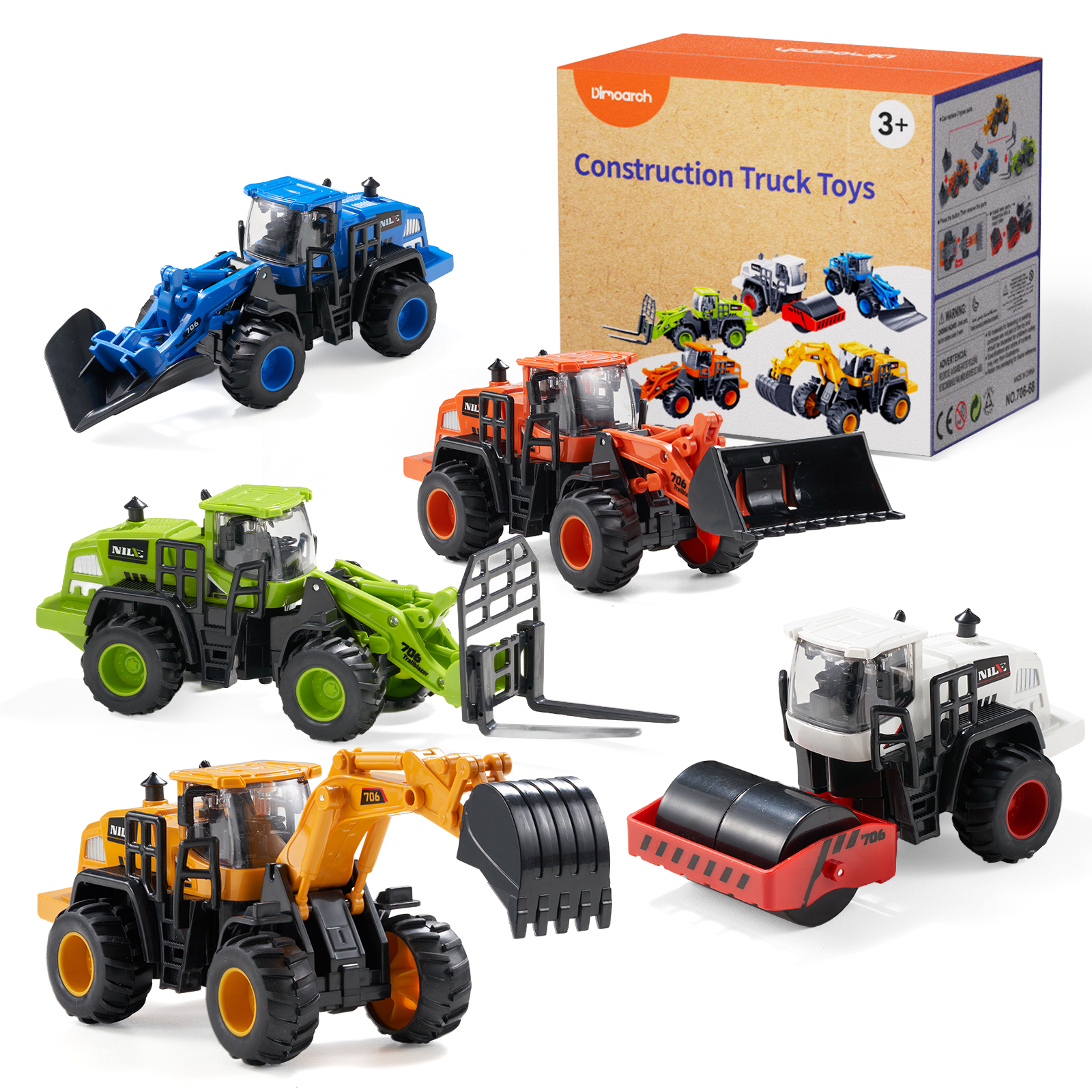 Dimoarch Construction Trucks Toys for Boys 3-6 Years Old - Walmart.com