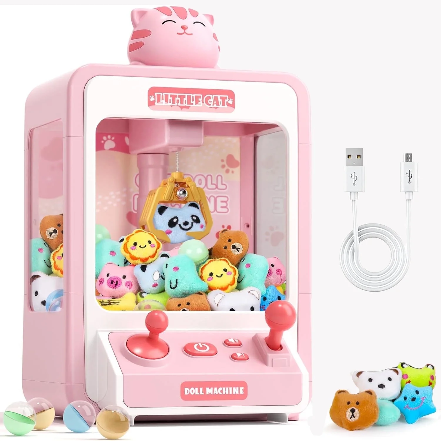 CAUNEDY Mini Claw Machine, Candy Vending Toy with LED Lights ...