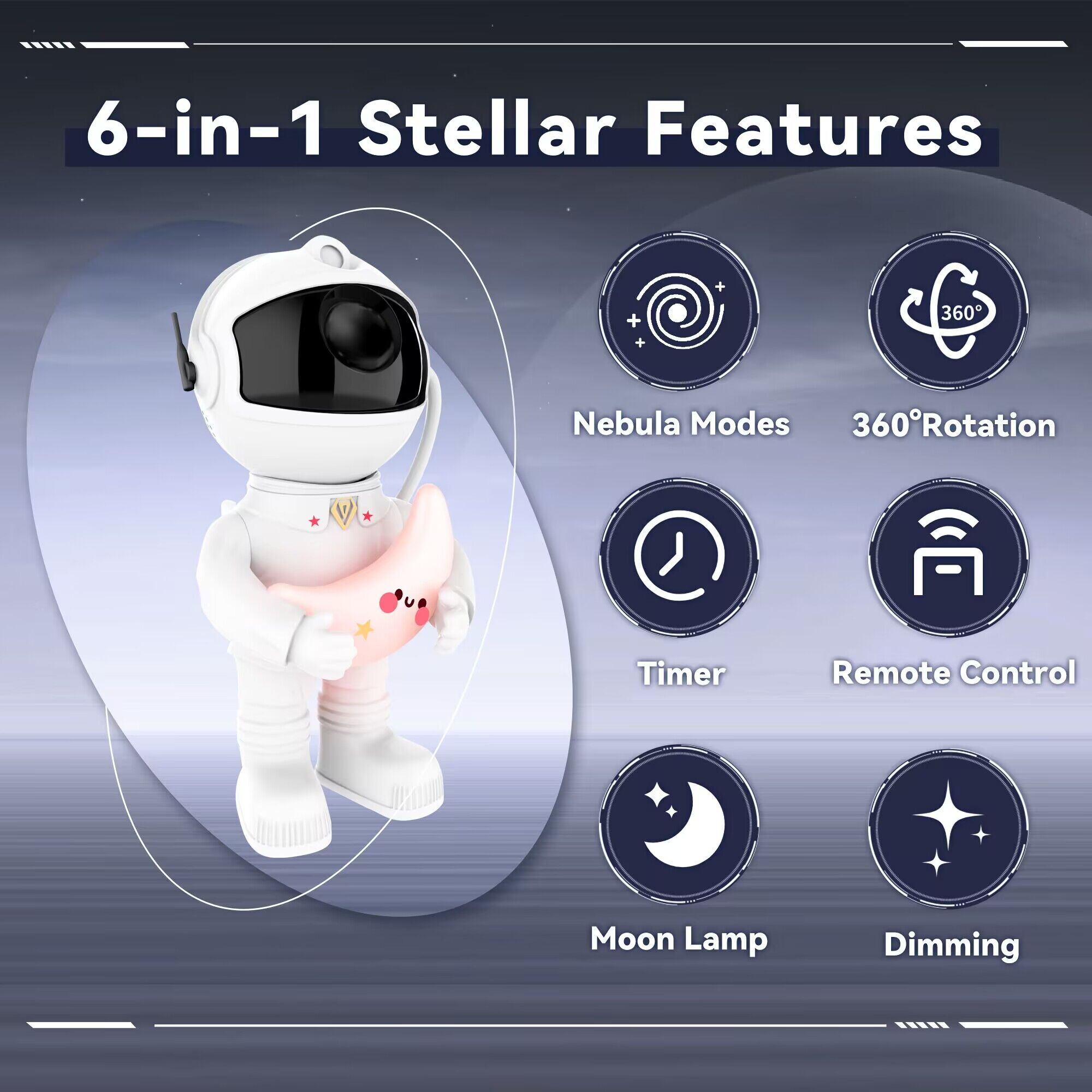 Qcwqmyl Astronaut Galaxy Projector Star Led Night Light for Bedroom ...